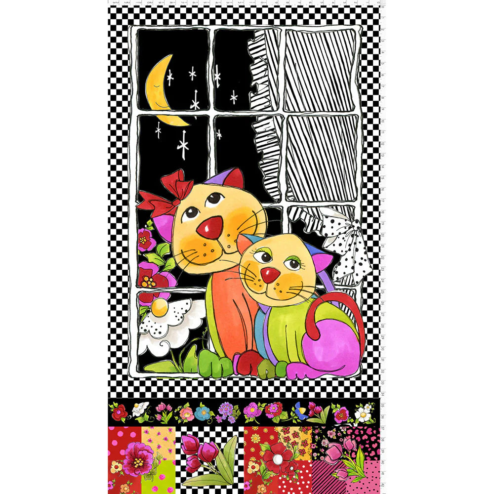 Kitty Couple Cats Panel by Loralie Designs® | Little Turtle Cottage
