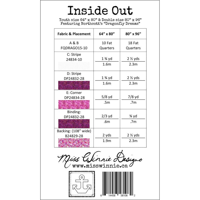 Inside Out Pattern PTNP009 | Little Turtle Cottage