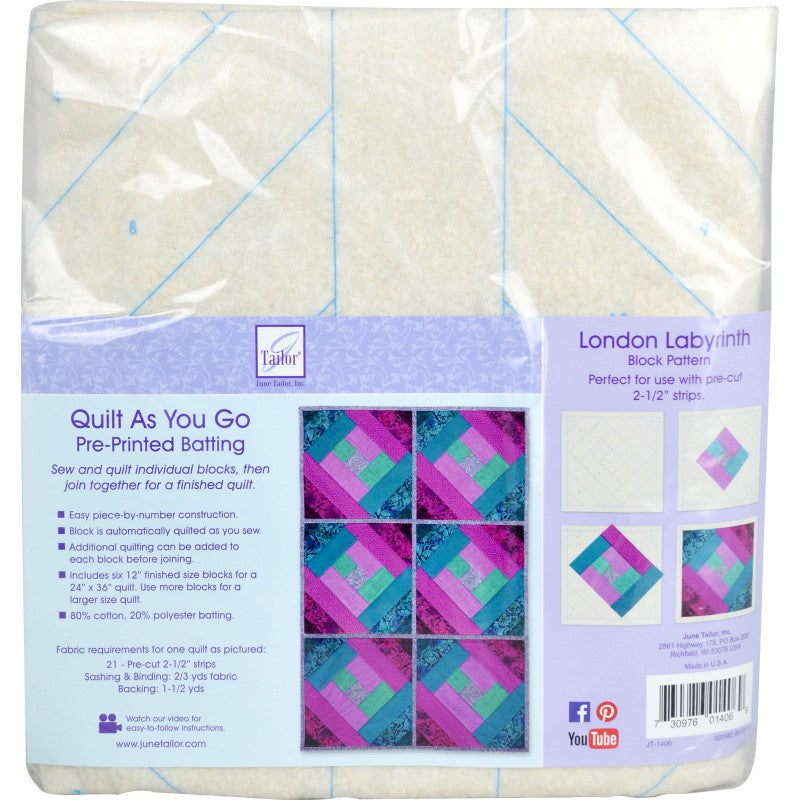 June Tailor "Quilt As You Go" Quilt Block 6 blocks/pkg - London ...