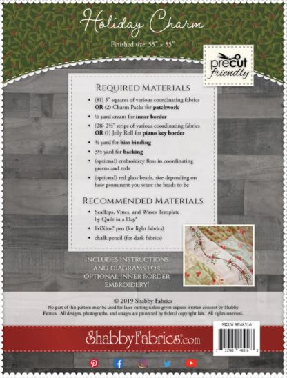 Holiday Charm Quilt Pattern SF48516 | Little Turtle Cottage